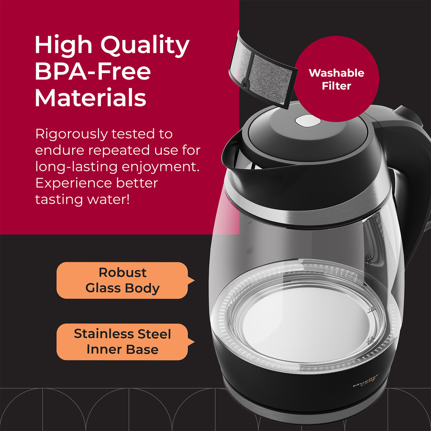 MuellerLiving Ultra Glass Kettle – Mueller Living